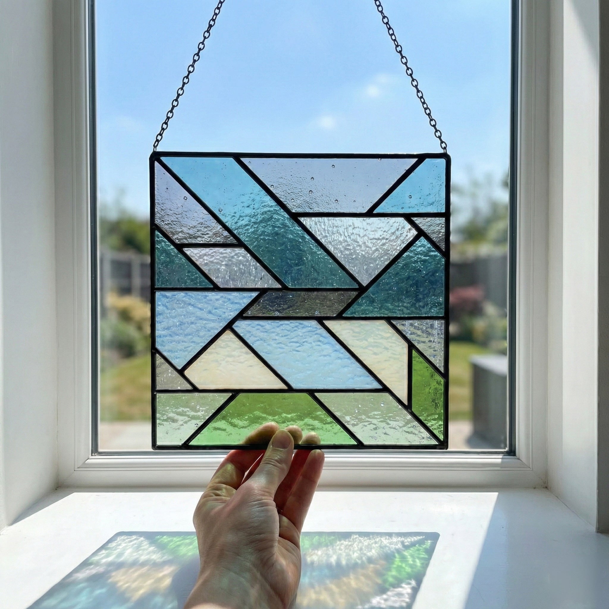 Geometric Square Beginner Stained Glass Pattern – GlassyRock Arts