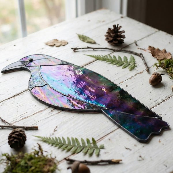 Raven Stained Glass Pattern - GlassyRock Arts - GlassyRock Arts