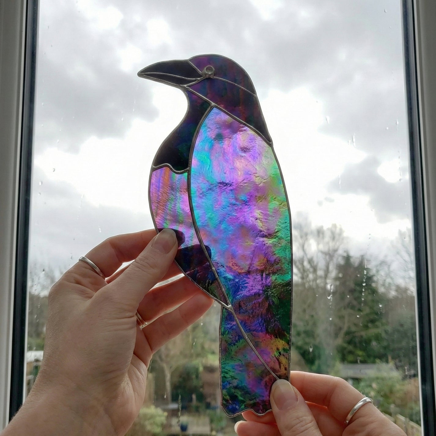Raven Stained Glass Pattern - GlassyRock Arts - GlassyRock Arts