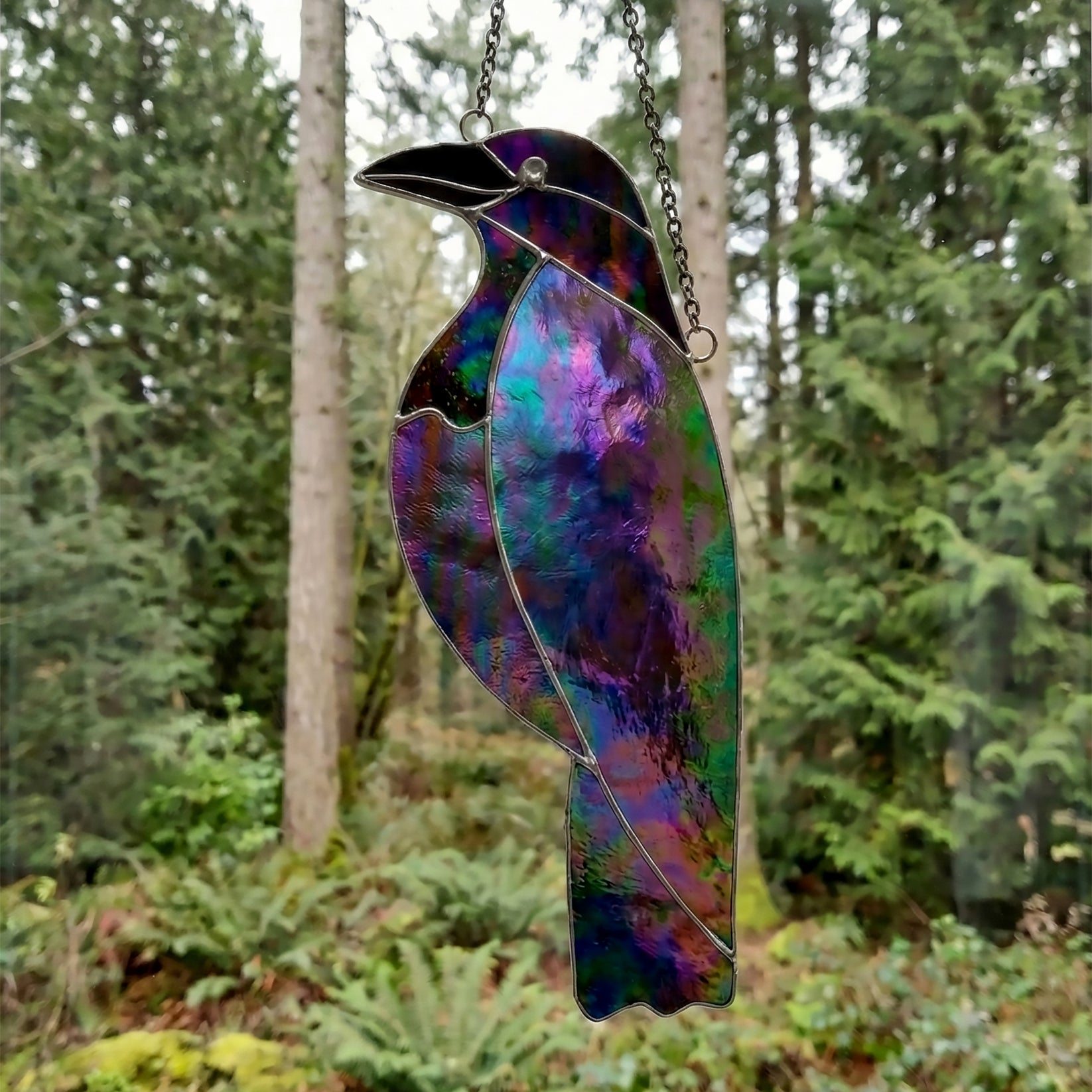 Raven Stained Glass Pattern - GlassyRock Arts - GlassyRock Arts