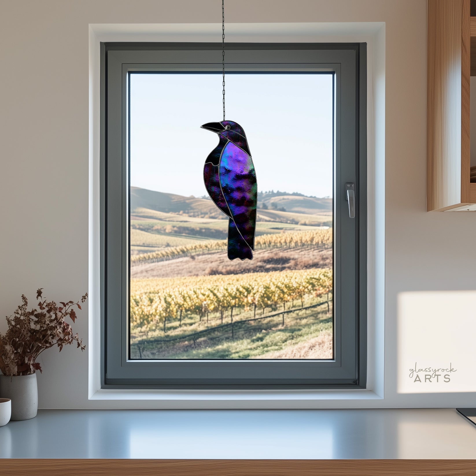 Raven Stained Glass Pattern - GlassyRock Arts