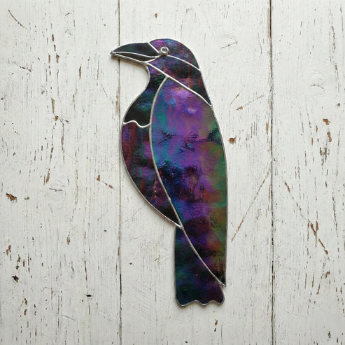 Raven Stained Glass Pattern - GlassyRock Arts - GlassyRock Arts