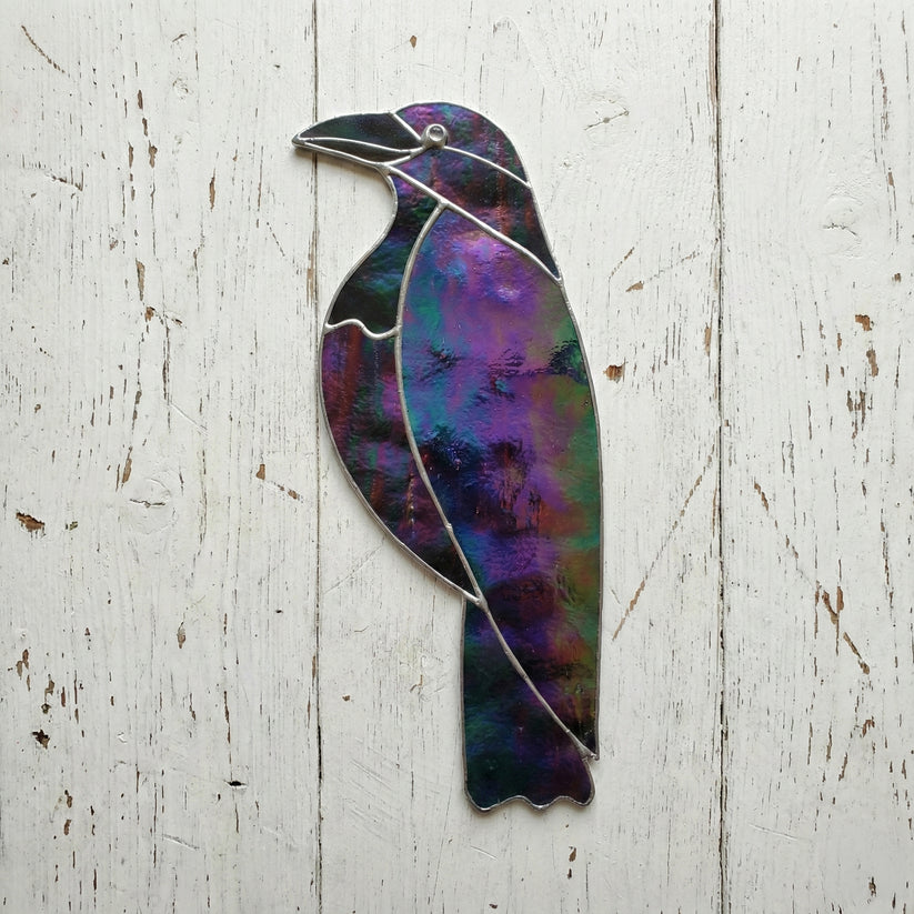 Raven Stained Glass Pattern - GlassyRock Arts - GlassyRock Arts