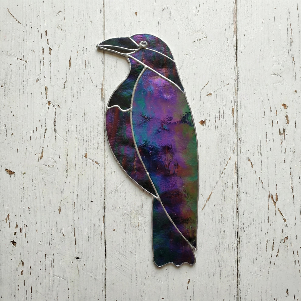 Raven Stained Glass Pattern - GlassyRock Arts - GlassyRock Arts