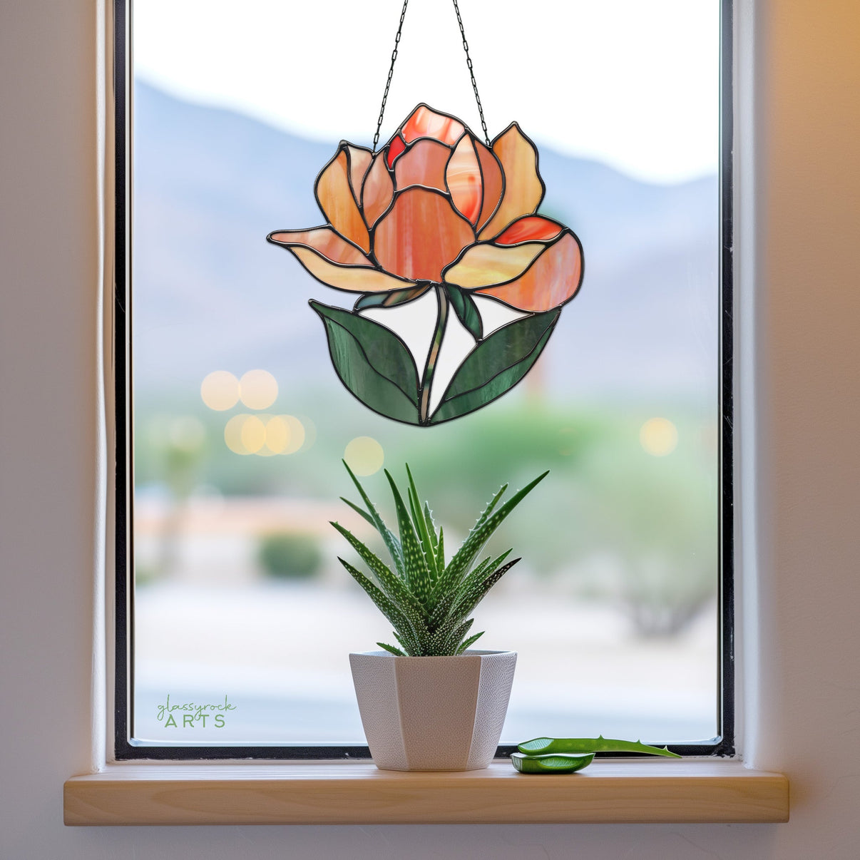 Rose Stained Glass Pattern - GlassyRock Arts