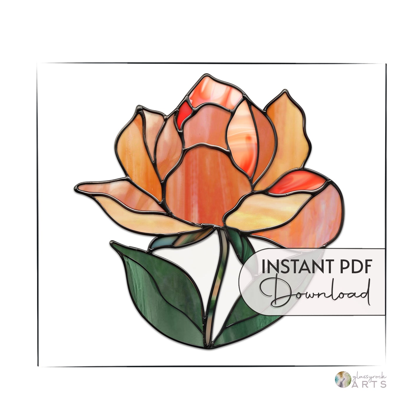 Rose Stained Glass Pattern Design – GlassyRock Arts