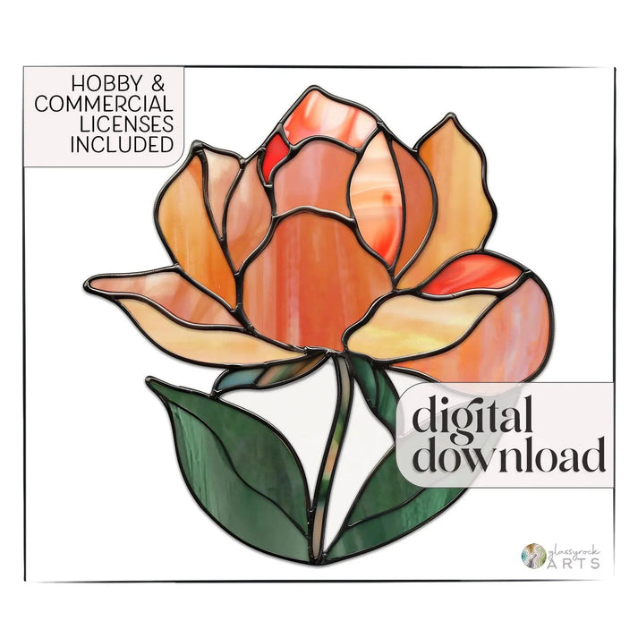 Rose Stained Glass Pattern - GlassyRock Arts