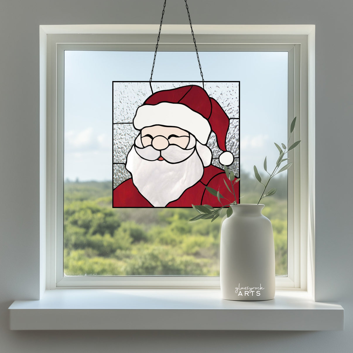 Santa Claus Stained Glass Pattern – GlassyRock Arts