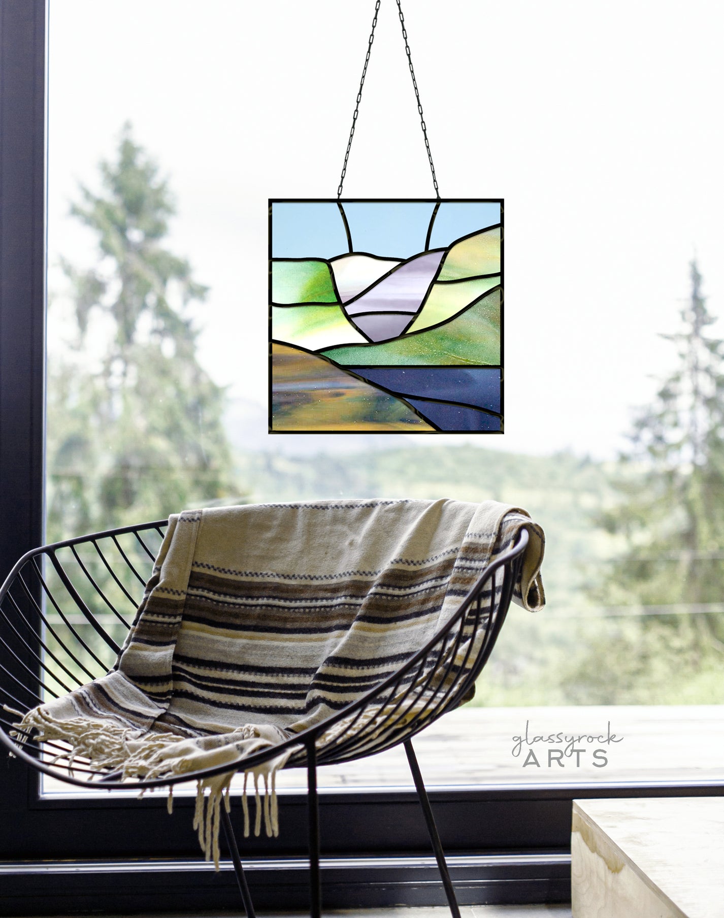 Beginner Landscape Stained Glass Pattern - GlassyRock Arts