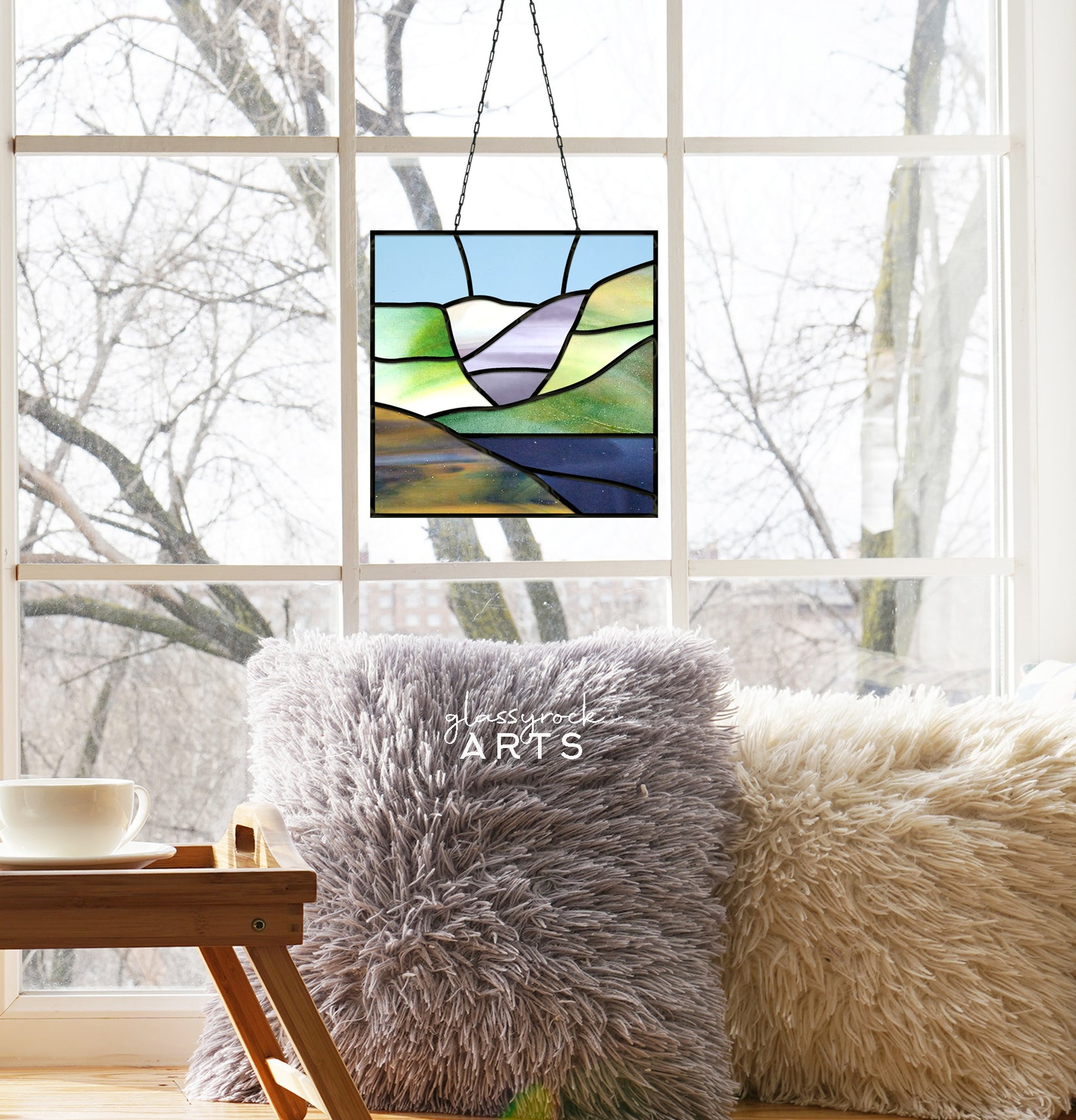 Beginner Landscape Stained Glass Pattern - GlassyRock Arts