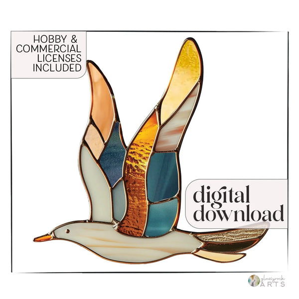 Seagull Stained Glass Pattern - GlassyRock Arts