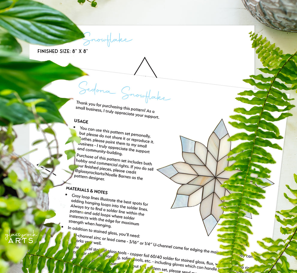 Lovely Snowflake Stained Glass Pattern - GlassyRock Arts