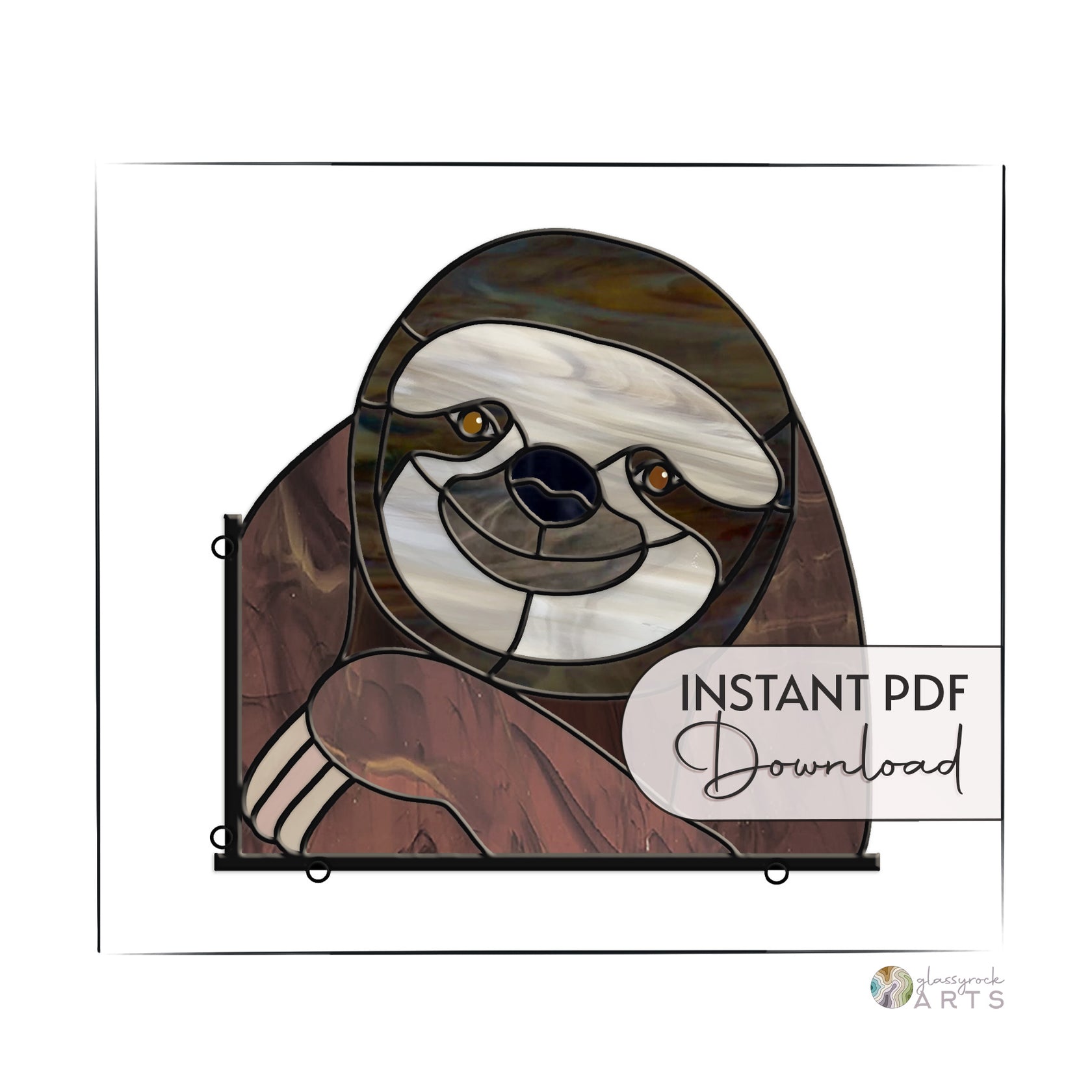 Sloth Stained Glass Pattern – GlassyRock Arts