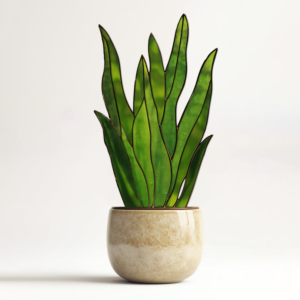 Snake Plant Stem Stained Glass Pattern and PNG - GlassyRock Arts