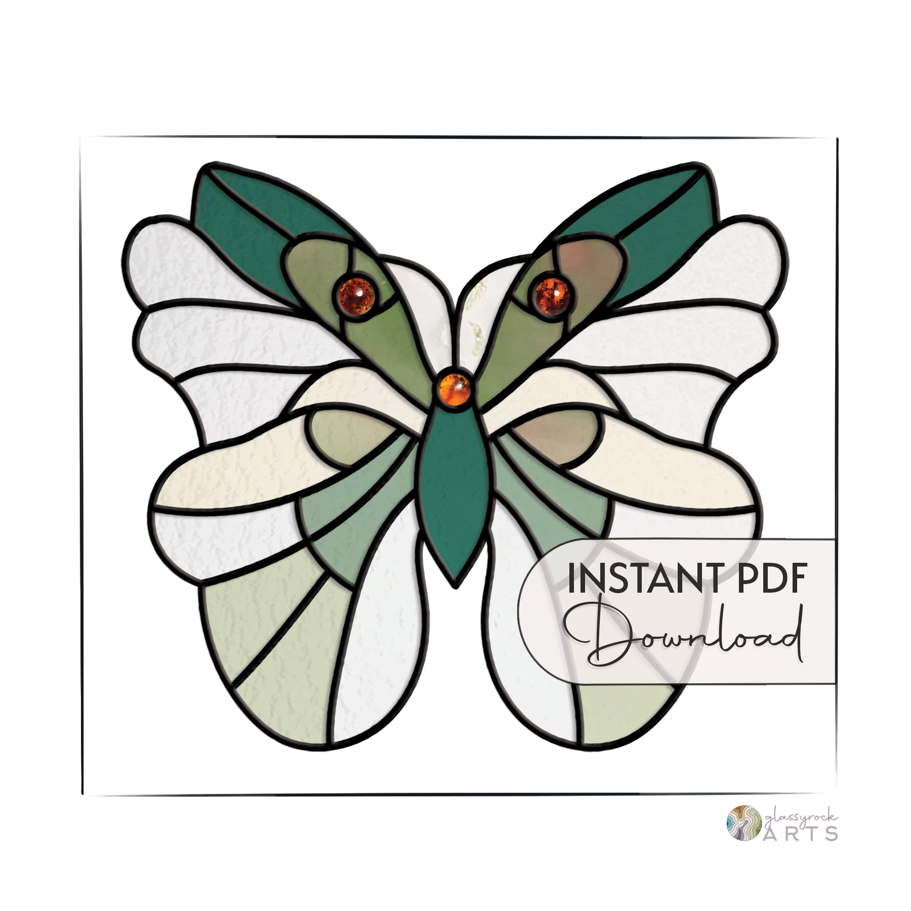 Modern Spring Moth Stained Glass Pattern – GlassyRock Arts
