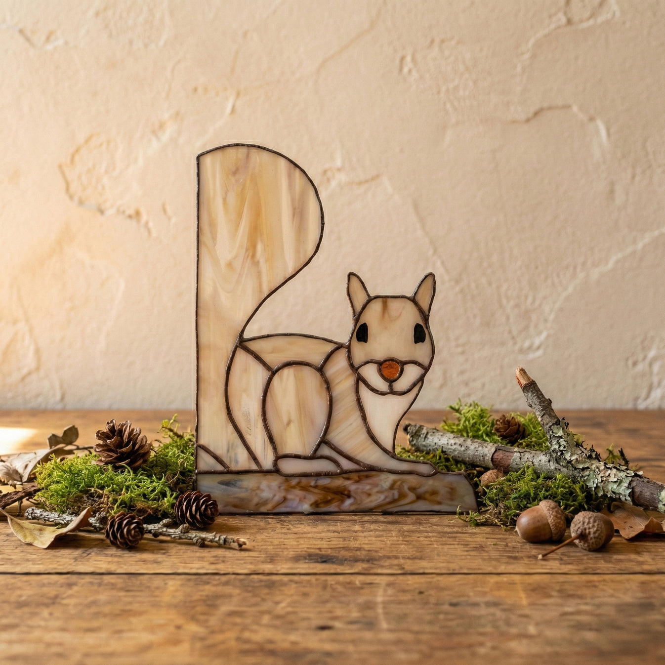 Squirrel Stained Glass Pattern - GlassyRock Arts