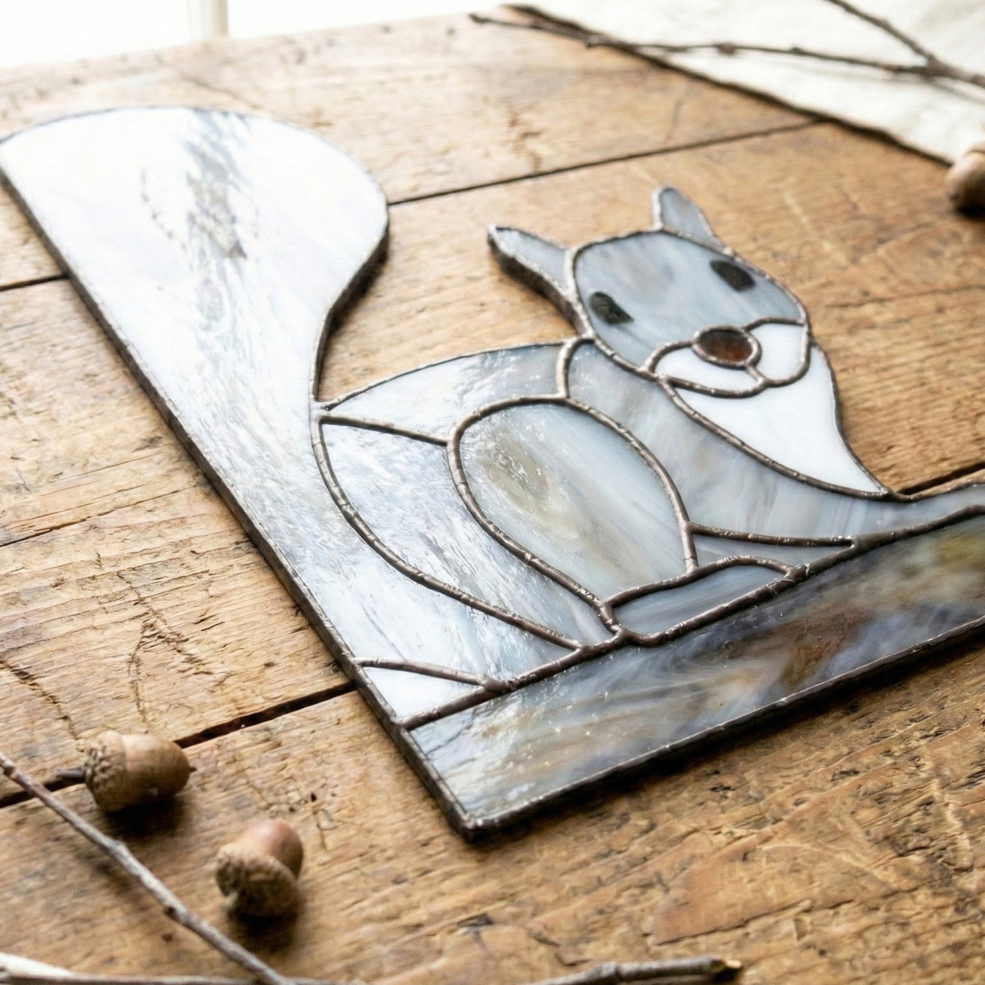 Squirrel Stained Glass Pattern - GlassyRock Arts