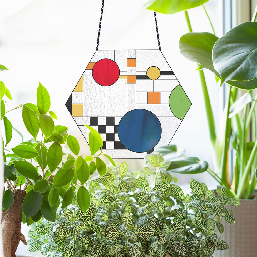 Symphony Hexagon Stained Glass Pattern - GlassyRock Arts