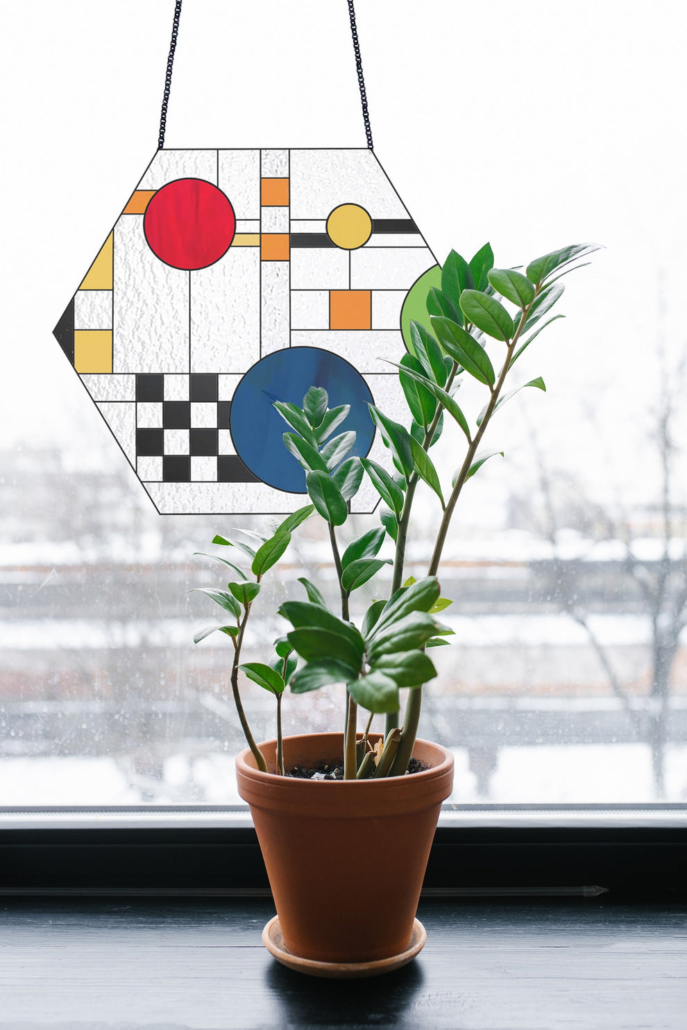 Symphony Hexagon Stained Glass Pattern - GlassyRock Arts