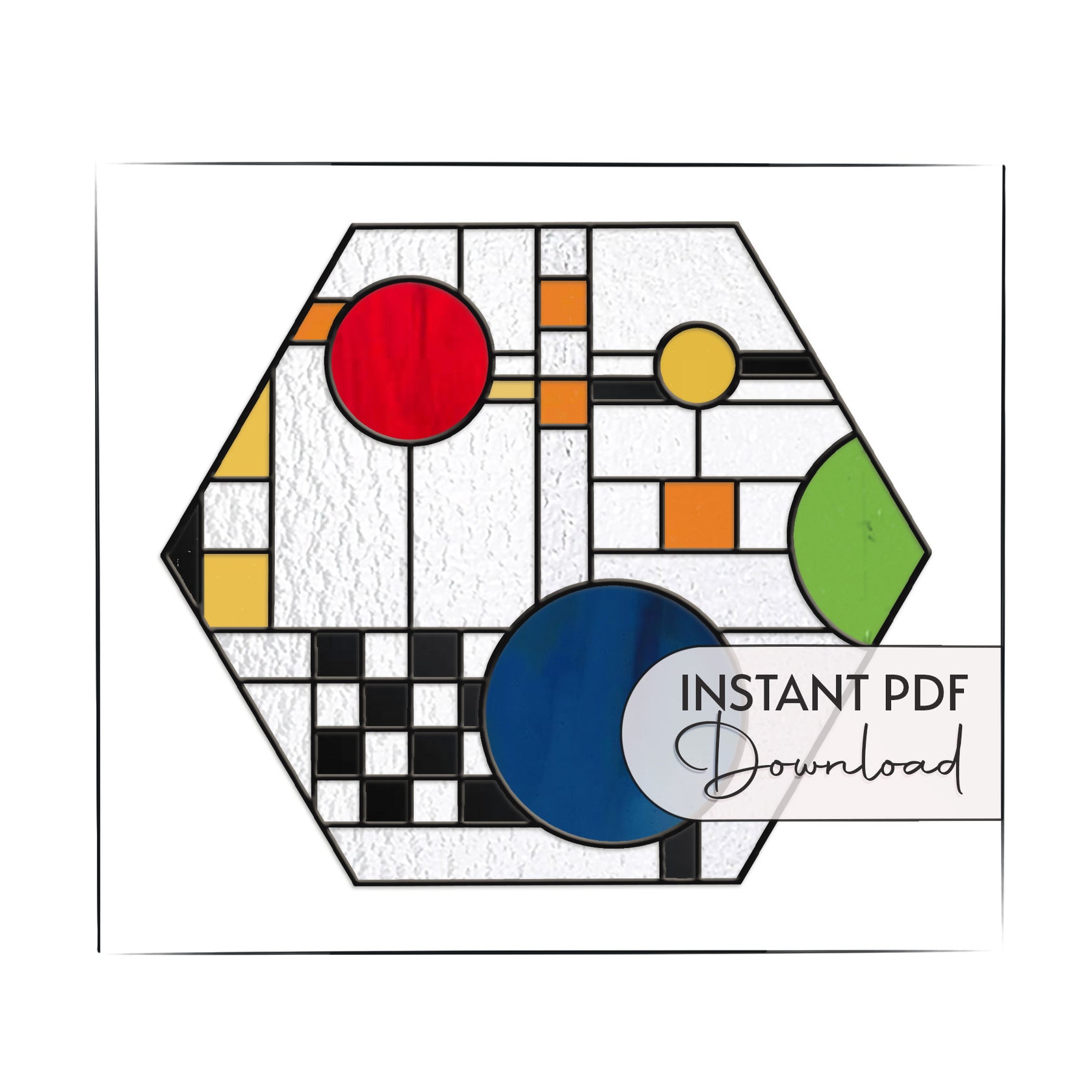 Symphony Hexagon Stained Glass Pattern – GlassyRock Arts