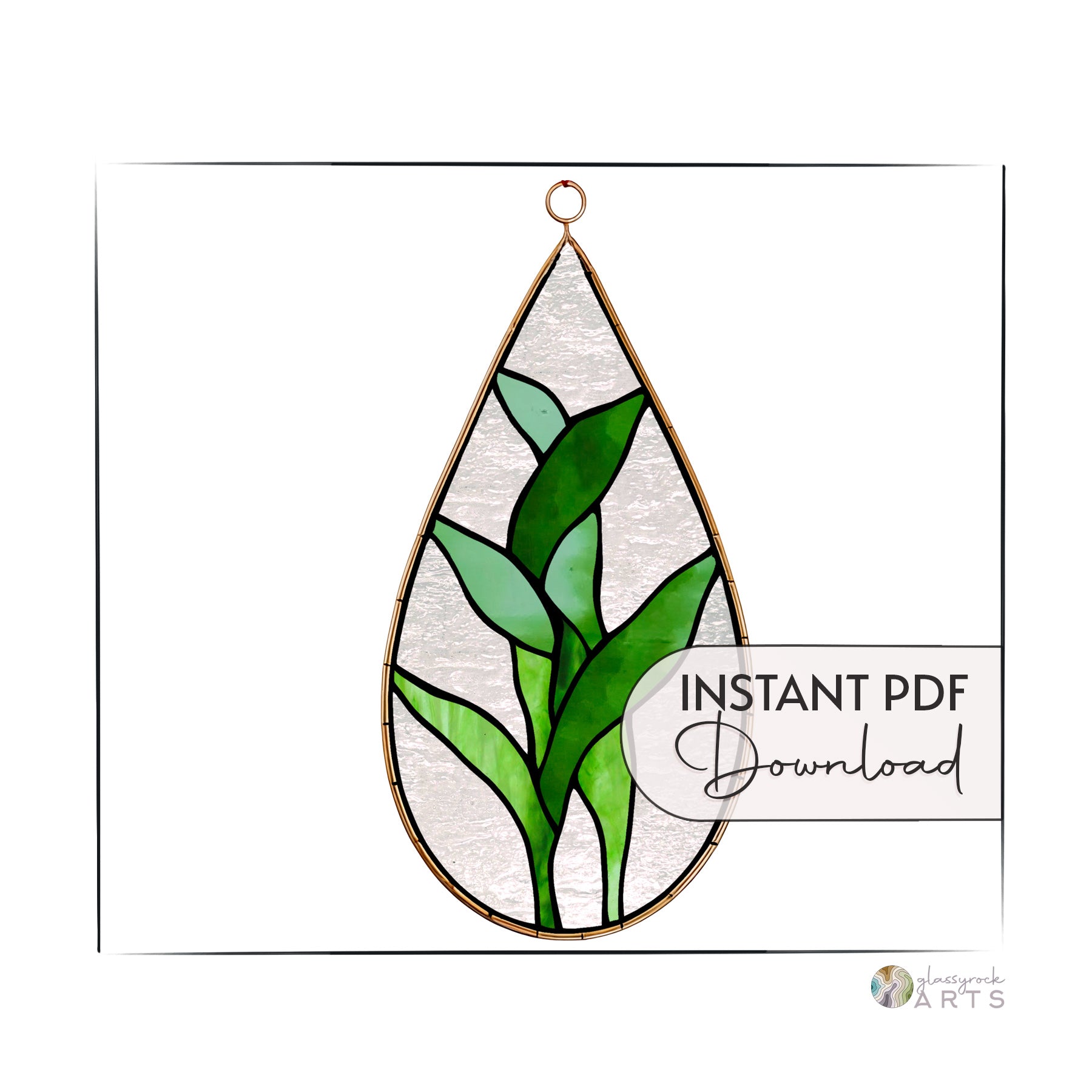 Teardrop Bamboo Stained Glass Pattern – GlassyRock Arts