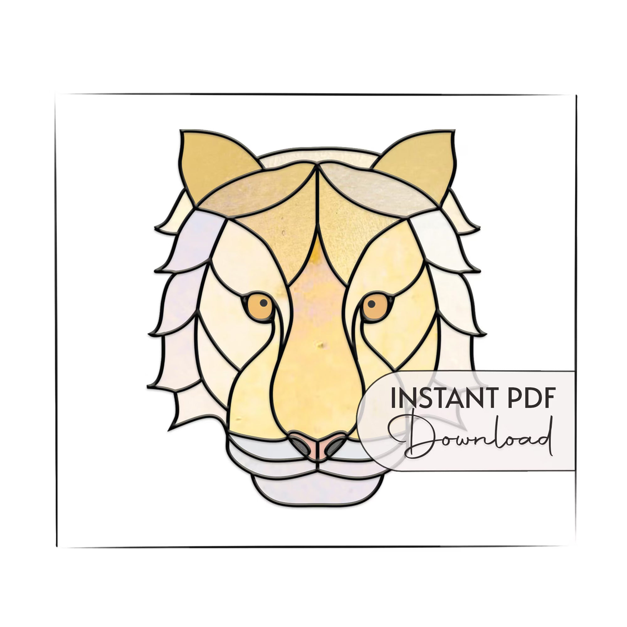 Tiger Eyes Animal Stained Glass Pattern – GlassyRock Arts