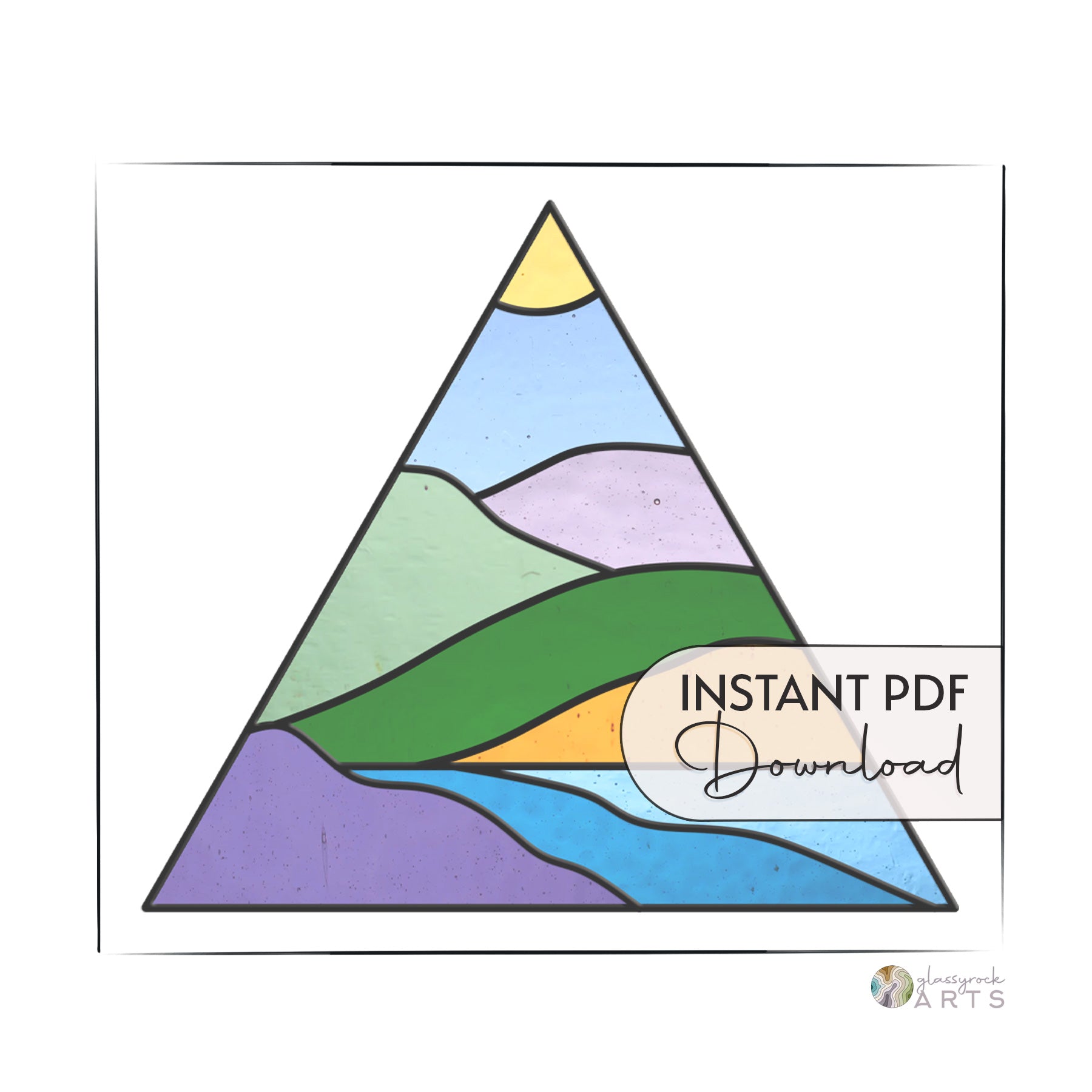Boho Landscape Triangle Stained Glass Pattern – GlassyRock Arts