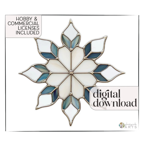 Gorgeous Snowflake Stained Glass Pattern - GlassyRock Arts