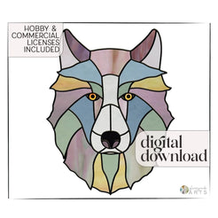 Wolf Stained Glass Pattern - GlassyRock Arts