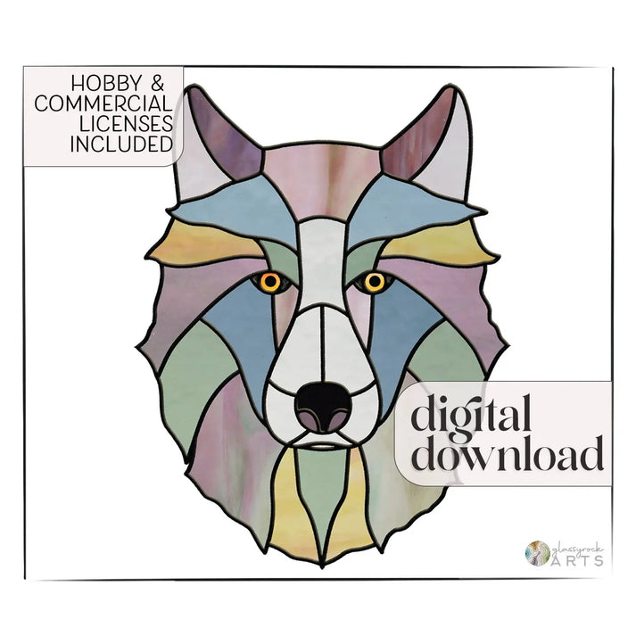 Wolf Stained Glass Pattern - GlassyRock Arts