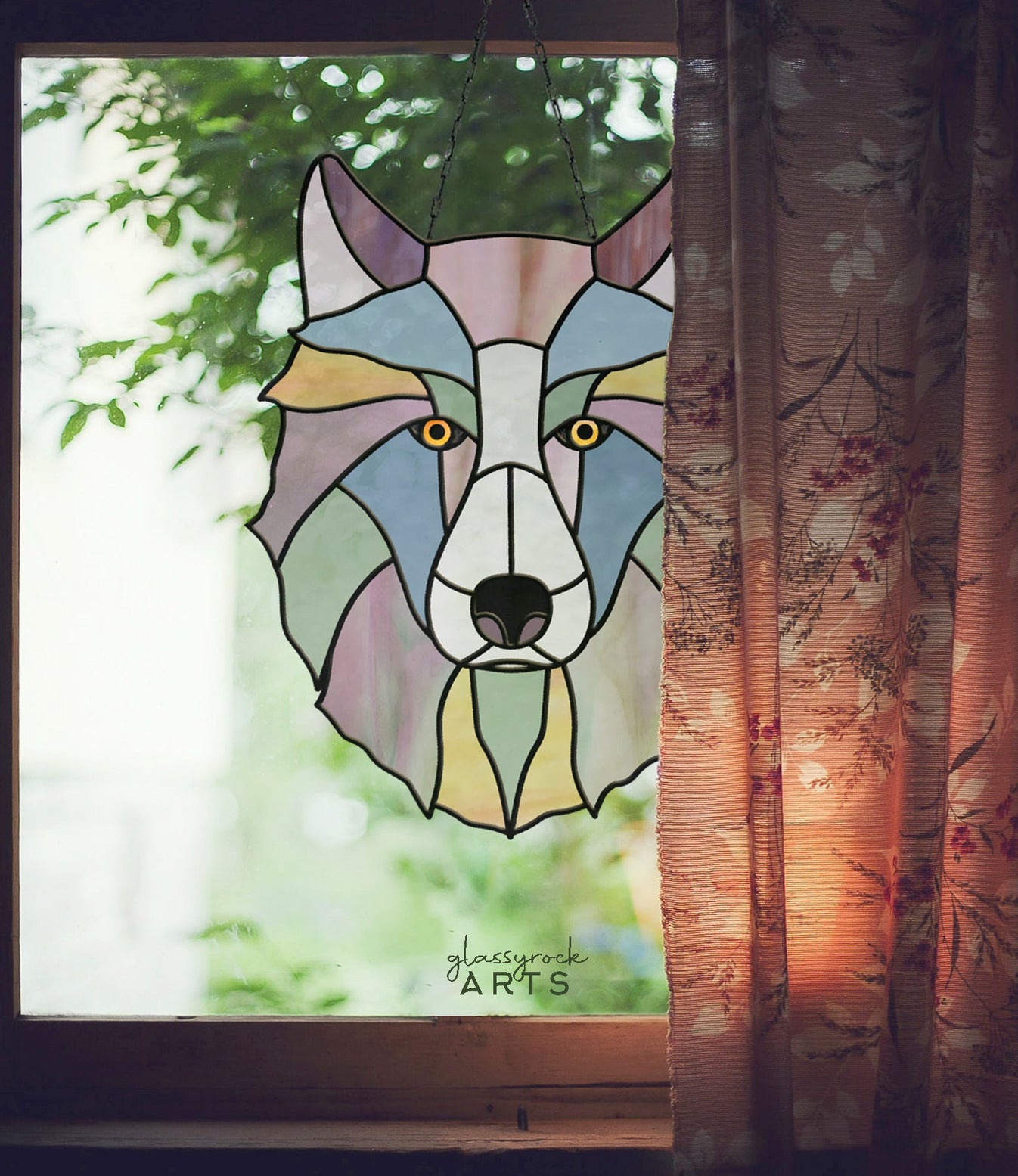 Wolf Stained Glass Pattern - GlassyRock Arts