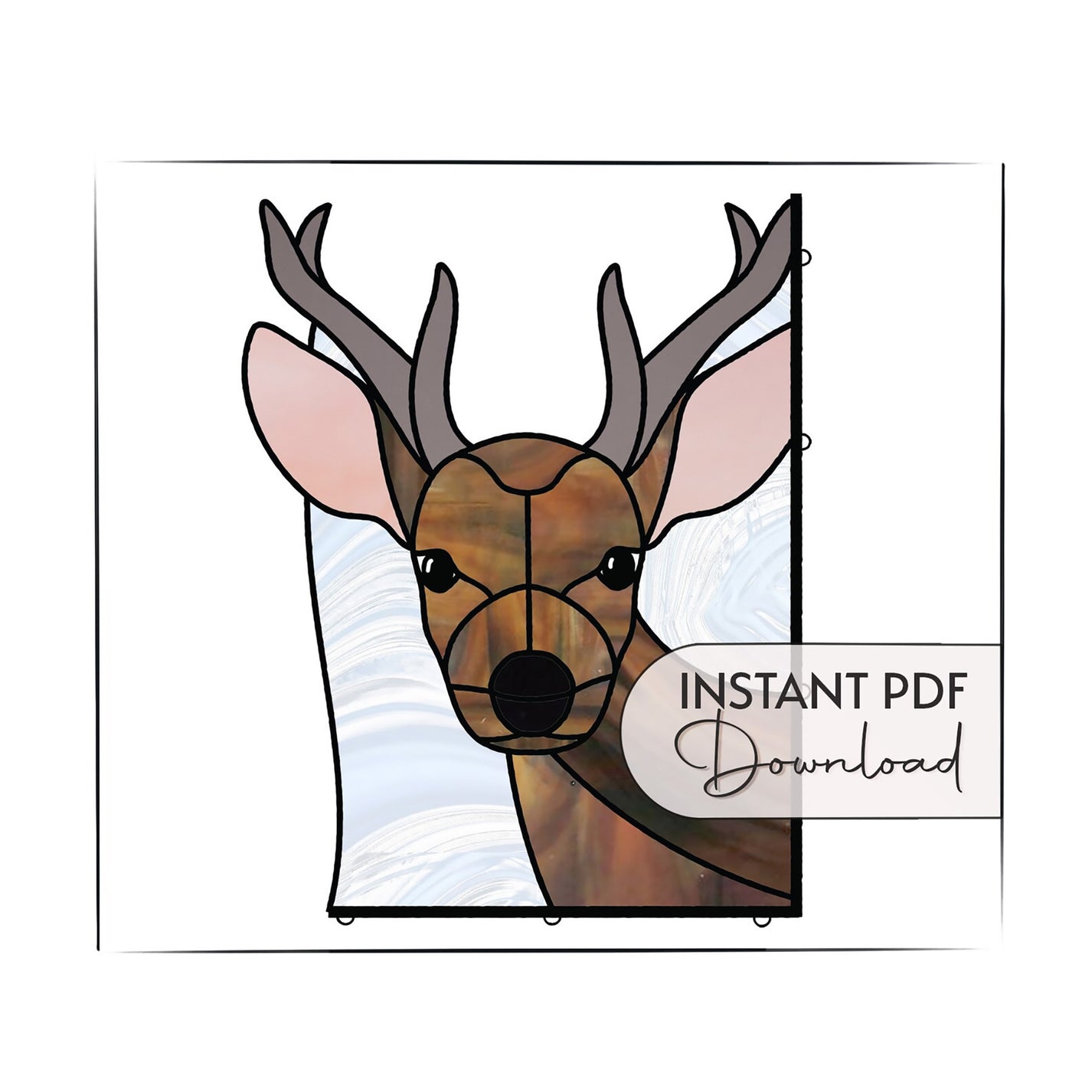 Buck Deer Stained Glass Pattern – GlassyRock Arts